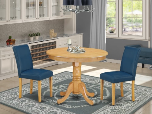 3Pc Rounded 36 Inch Table Two Parson Chair Pu Leather Color Oasis 1 Fred Meyer