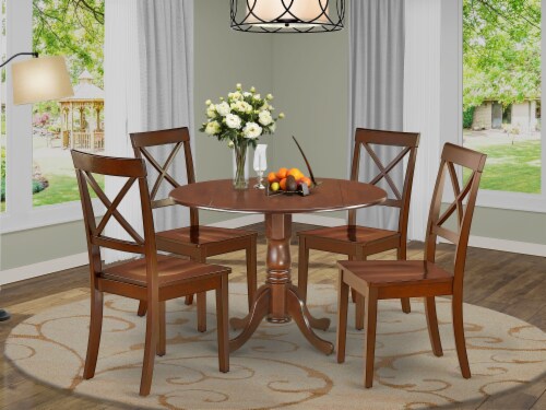 DLBO5-MAH-W 5Pc Rounded 42 Inch table With Two 9-Inch Drop Leaves ... DLBO5-MAH-W 5Pc Rounded 42 Inch table With Two 9-Inch Drop Leaves ...