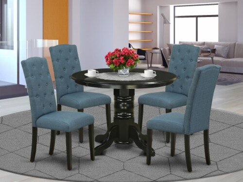 Round dining table with four chairs store
