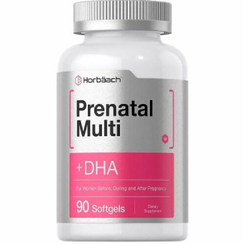 Horbaach Prenatal Vitamins With Dha And Folic Acid 90 Softgels 180