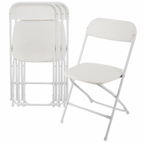 Elama 4 Piece Plastic Folding Chair in White One Size Metro Market