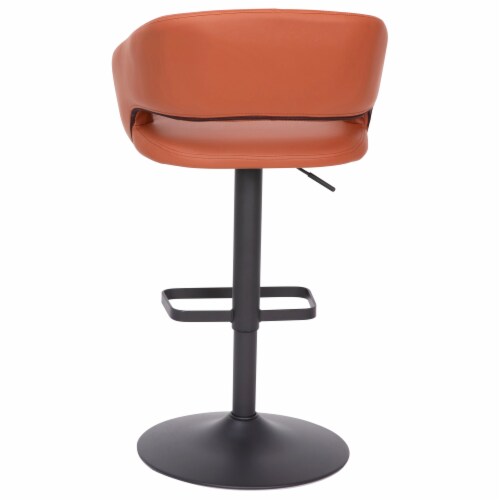 Emma Oliver Cognac Vinyl Adjustable Height Barstool with Rounded Mid Back and Cognac Base 21 Dx21.5 Wx34.3 42.8 H Kroger