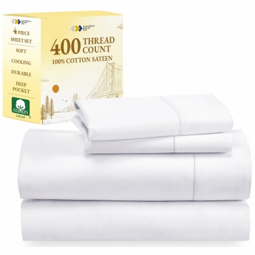 California Design Den Soft Cotton Queen Sheet Set 400 Thread Count