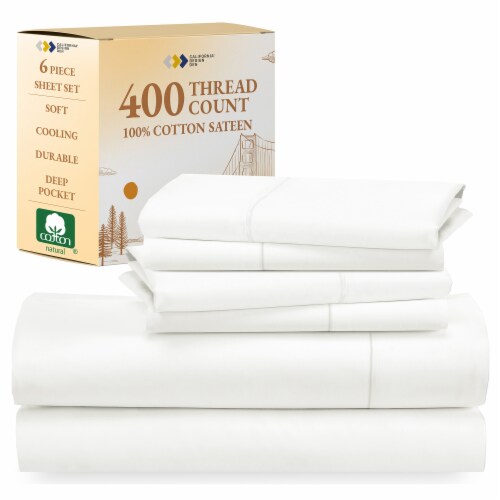 California Design Den 6 Pc Sheet Set With 4 Pillowcases 400 Thread