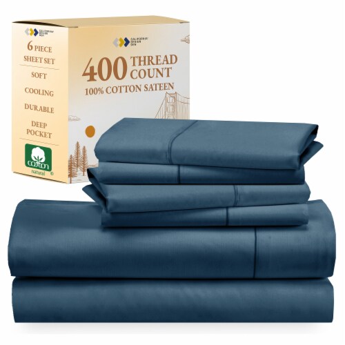 California Design Den 6 Pc Sheet Set With 4 Pillowcases 400 Thread