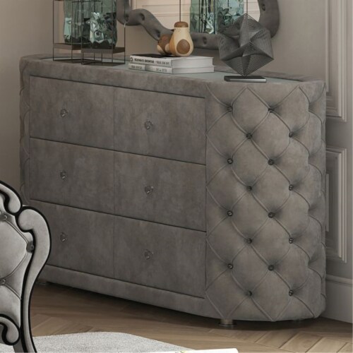 Grey velvet dresser store