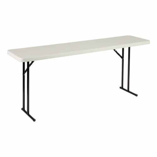 Multipurpose Indoor Outdoor Heavy Duty Blow Molded Plastic Folding Table 18 W x 72 L Gray 18 W x 72 L City Market