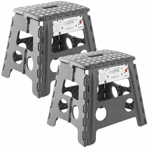 Extra wide folding step stool with handle store