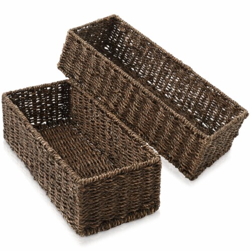 2 Bathroom Storage Baskets Espresso Seagrass 16 W X 675 D X 425 H 16x425 2ct Kroger