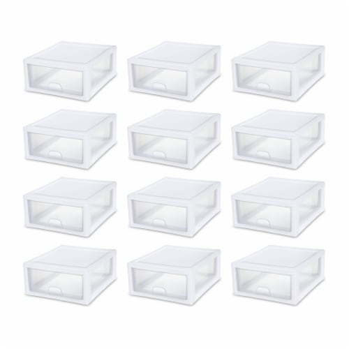 Sterilite 16 Quart Clear Plastic Stacking Storage Drawer Container Box