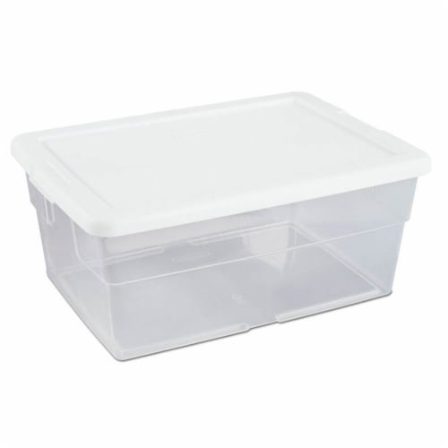 Sterilite 16 Quart Clear Plastic Stacking Storage Container Box W Lid