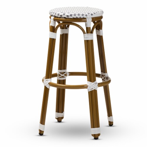 Baxton Studio Joelle Classic Indoor and Outdoor Bamboo Style Stackable Bistro Bar Stool One Size Gerbes Super Markets