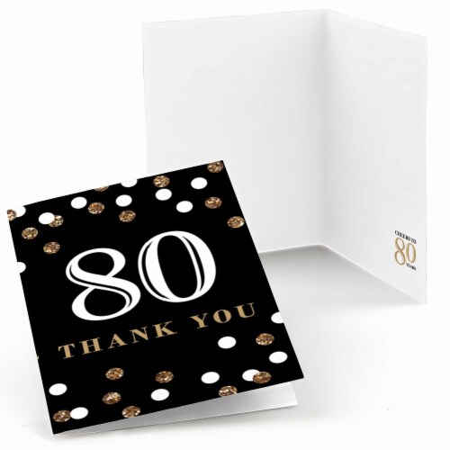 Big Dot Of Happiness Adult 80th Birthday Gold Birthday Party Thank