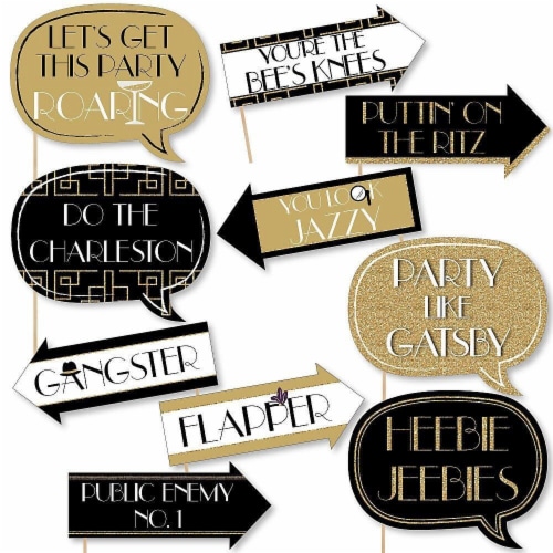 Big Dot of Happiness Funny Roaring 20 s Twenties Art Deco Jazz Photo Booth Props 10 Pc 10 Count Fry s Food Stores