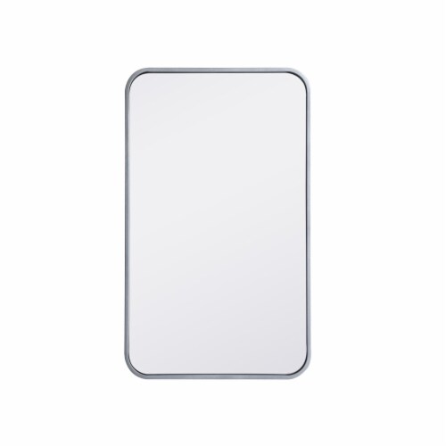 Soft corner metal rectangular mirror 18x30 inch in Silver 1 Pick n Save