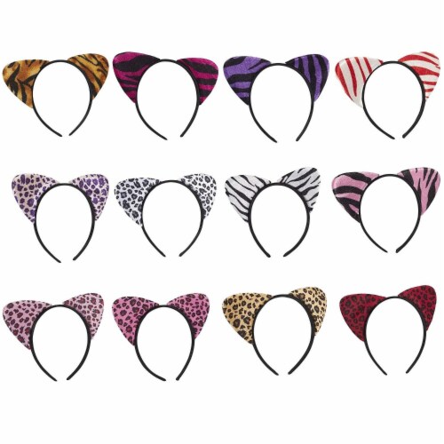 Cat Ear Headbands For Costumes Dress Up And Halloween Parties 12 Pack
