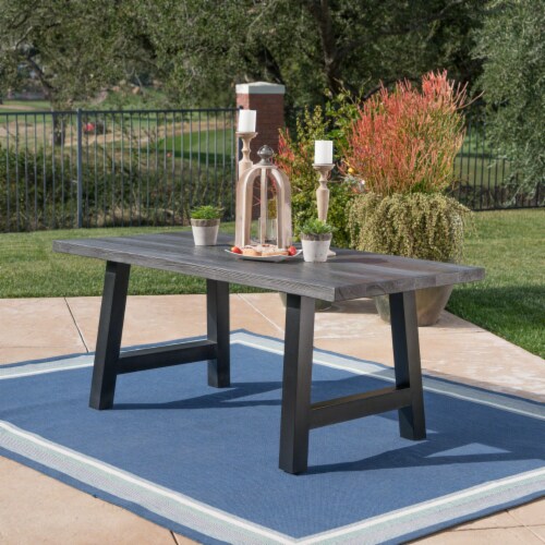 Edward Outdoor Light Weight Concrete Dining Table Natural Gray 1 unit Pick n Save