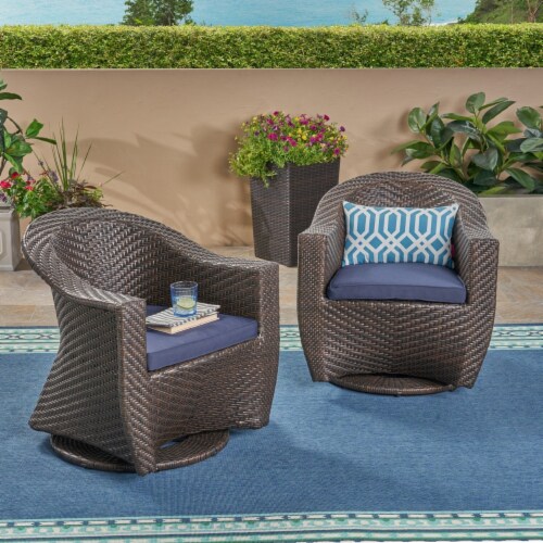 Navy blue wicker chair cushions store
