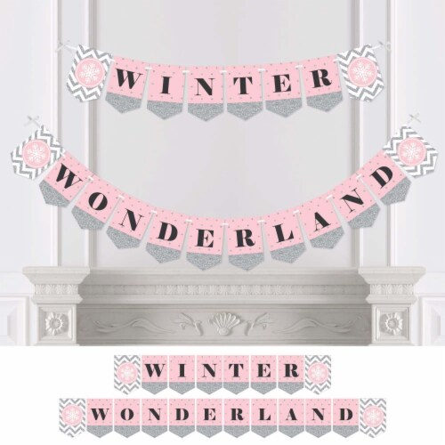 Big Dot of Happiness Pink Winter Wonderland Holiday Bunting Banner ... Big Dot of Happiness Pink Winter Wonderland Holiday Bunting Banner ...