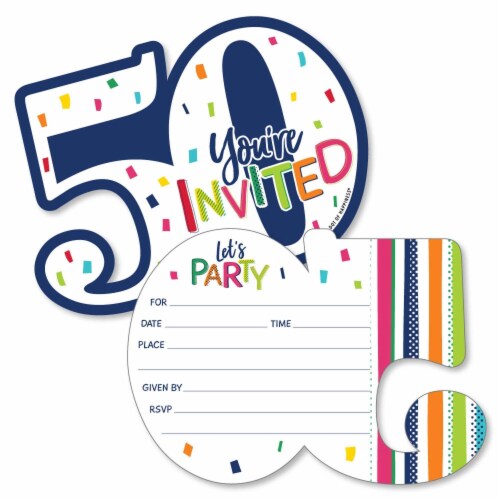 Big Dot Of Happiness 50th Birthday Cheerful Birthday Shaped Fill In