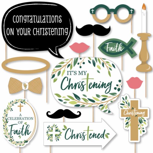 Big Dot of Happiness Christening Elegant Cross Religious Party Photo Booth Props Kit 20 Ct 20 Count Kroger