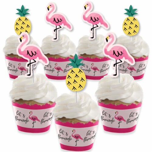 Big Dot Of Happiness Pink Flamingo Decor Party Cupcake Wrappers
