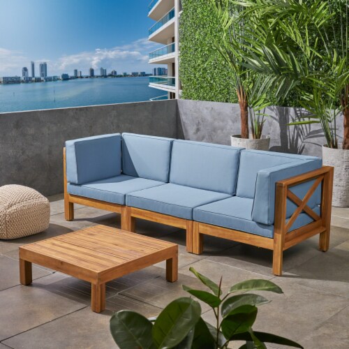 Brava acacia wood sectional sofa store