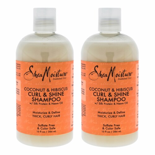 Shea Moisture Coconut And Hibiscus Curl And Shine Shampoo Pack Of 2 13 Oz