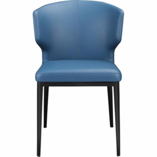 Moes Home Collection Ej 1018 28 Delaney Side Dining Chair Steel Blue Leatherette On Metal Leg 1