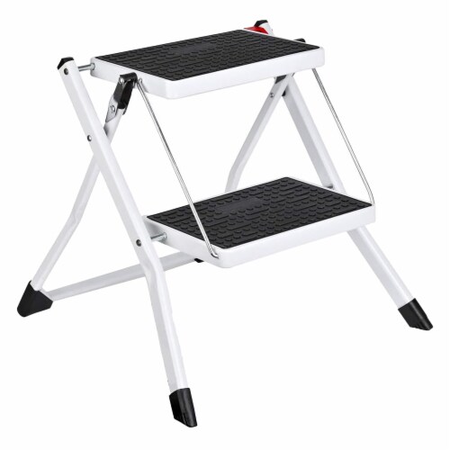 Delxo Steel Folding 2 Mini Step Stool Stepladder w Non Skid Stair Carry Handle 1 Piece Baker s