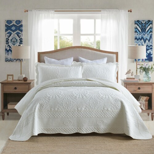 MarCielo 100 Cotton Oversized Bedspread Quilt Set Embroidery TF King Baker s
