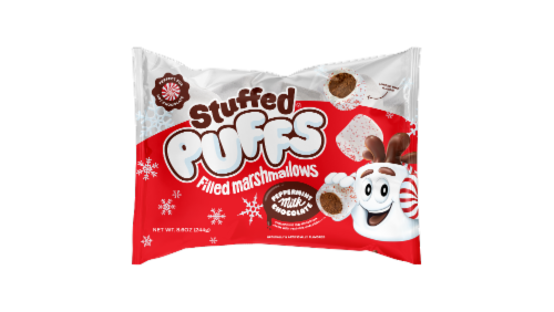 Stuffed Puffs Holiday Peppermint Milk Chocolate Filled Marshmallows 8.6 oz Gerbes Super Markets