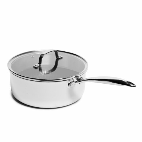 Lexi Home Tri-Ply Stainless Steel Diamond 2.7 qt Saucepan With Glass ... Lexi Home Tri-Ply Stainless Steel Diamond 2.7 qt Saucepan With Glass ...