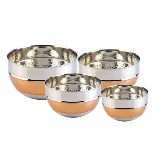 Lexi Home Premium Two-Tone Stainless Steel Hammered Mixing Bowls Set of ... Lexi Home Premium Two-Tone Stainless Steel Hammered Mixing Bowls Set of ...