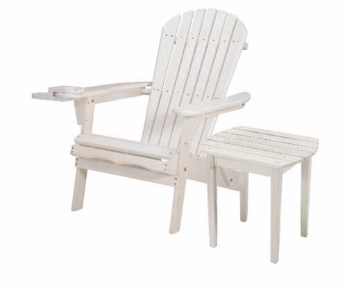 Foldable Adirondack Chair with cup holder with End Table 2 Fred Meyer