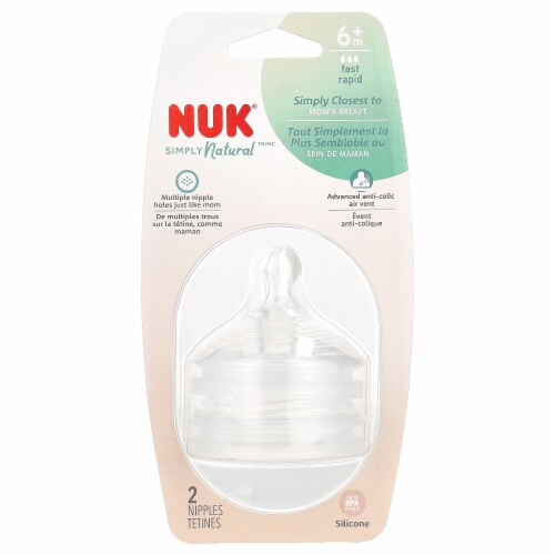 NUK Simply Natural Nipples 6 Months Fast Rapid 2 Nipples 2 Count Mariano s