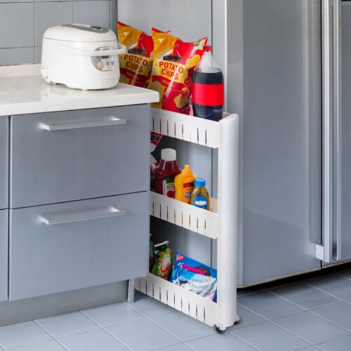Everyday Home Three Tier Slim Slide Out Pantry 5 Inch Wide Rollers Space Saver Storage Unit 1 unit Pay Less Super Markets
