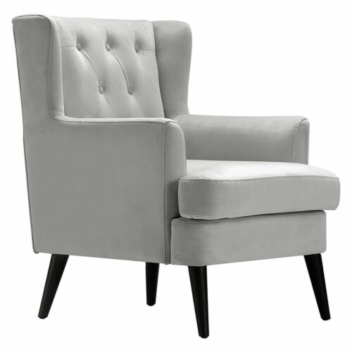 Elle Decor Celeste Tufted Velvet Accent Chair French Pearl 1 Foods Co
