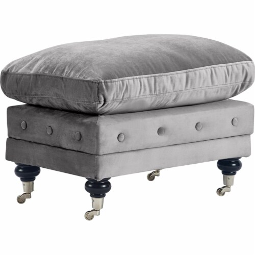 Elle Decor Amery Button Tufted Fabric Storage Ottoman In Gray 1 Fred