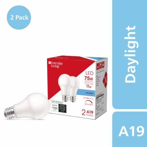 Everyday Living® 11-Watt (75-Watt) A19 LED Dimmable Light Bulb ... Everyday Living® 11-Watt (75-Watt) A19 LED Dimmable Light Bulb ...