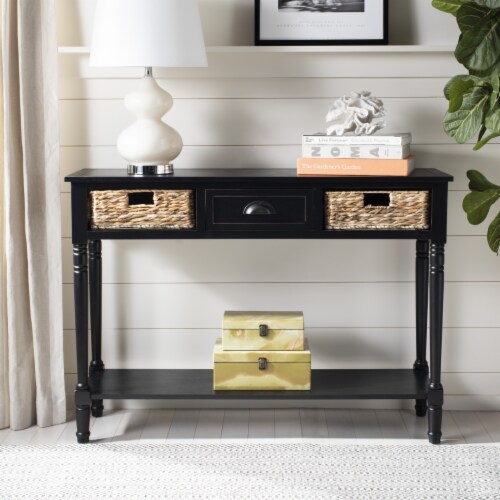 SAFAVIEH Christa Console Table With Storage Distressed Black 17.3 x 13.4 x 29.5 W Ralphs