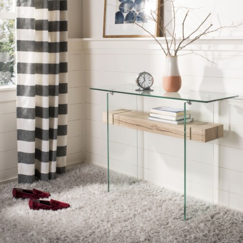 SAFAVIEH Kayley Rectangular Modern Glass Console Table Natural Glass 53 x 13.8 x 29.5 W x Kroger