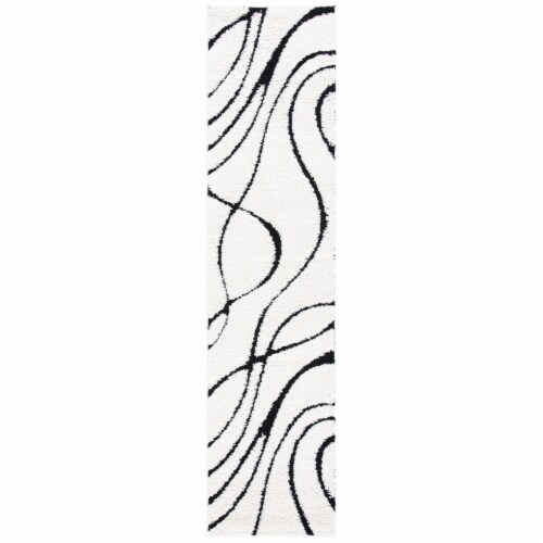 Safavieh Florida Shag Sg471 1290 Ivory Black Rug 2 3 X 9 2 3 X 9 Kroger