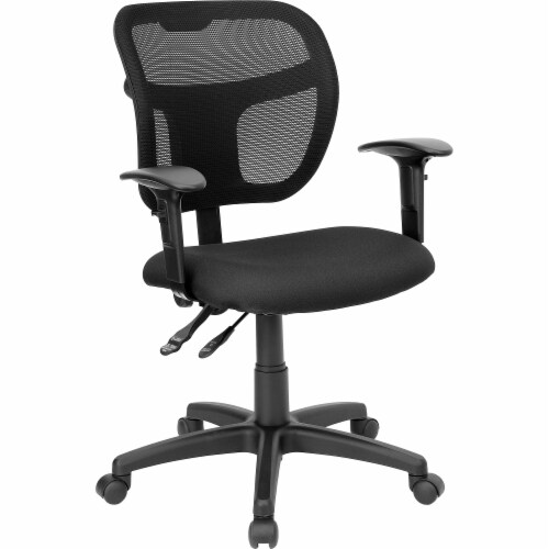 Emma + Oliver Mid-Back Black Mesh Swivel Task Office Chair, Back Height ... Emma + Oliver Mid-Back Black Mesh Swivel Task Office Chair, Back Height ...