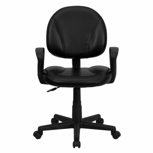 Emma + Oliver Mid-Back Black LeatherSoft Swivel Ergonomic Office Chair ... Emma + Oliver Mid-Back Black LeatherSoft Swivel Ergonomic Office Chair ...