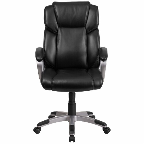 Emma + Oliver Mid-Back Black LeatherSoft Executive Swivel Office Chair ... Emma + Oliver Mid-Back Black LeatherSoft Executive Swivel Office Chair ...