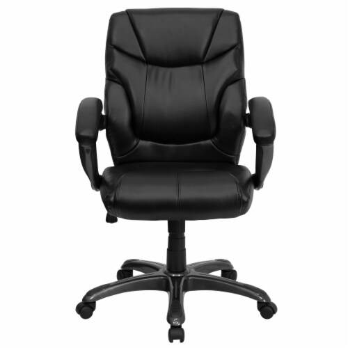 Emma + Oliver Mid-Back Black LeatherSoft Overstuffed Task Ergonomic ... Emma + Oliver Mid-Back Black LeatherSoft Overstuffed Task Ergonomic ...