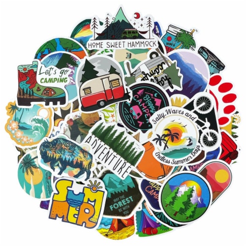 Wrapables Waterproof Vinyl Stickers For Water Bottles, 100pcs, Outdoor 