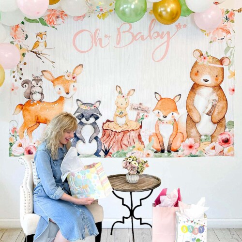 Kate Aspen Woodland Baby Shower Photo Backdrop - Pink | 29123PK, One ... Kate Aspen Woodland Baby Shower Photo Backdrop - Pink | 29123PK, One ...
