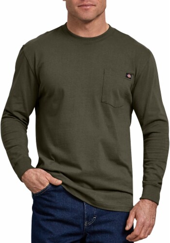 Dickies Mens Long Sleeve Heavyweight Crew Neck T Shirt Moss Xl Kroger